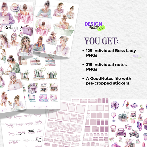 460 Lilac Everyday Digital Stickers – Design Made Clear