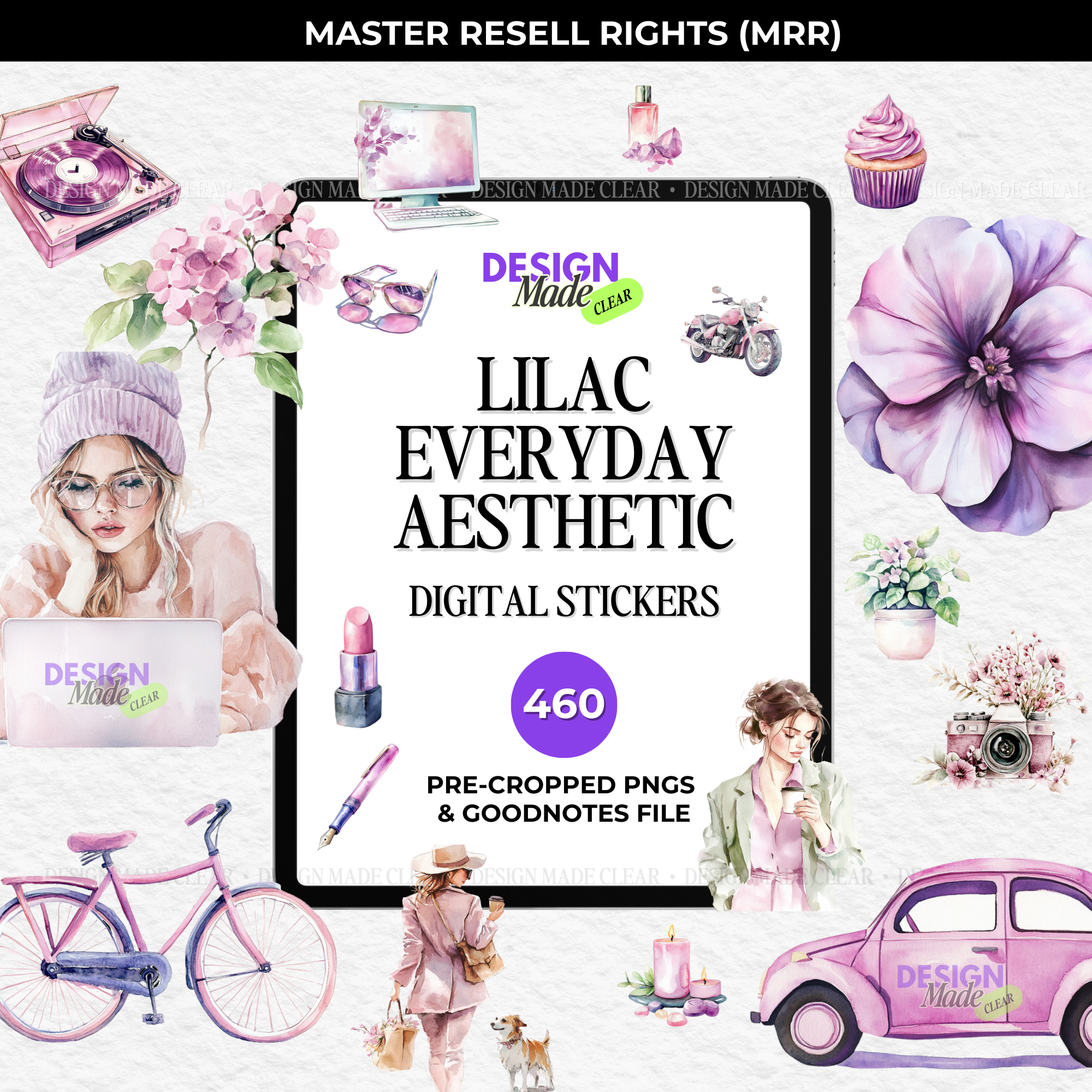 460 Lilac Everyday Digital Stickers – Design Made Clear